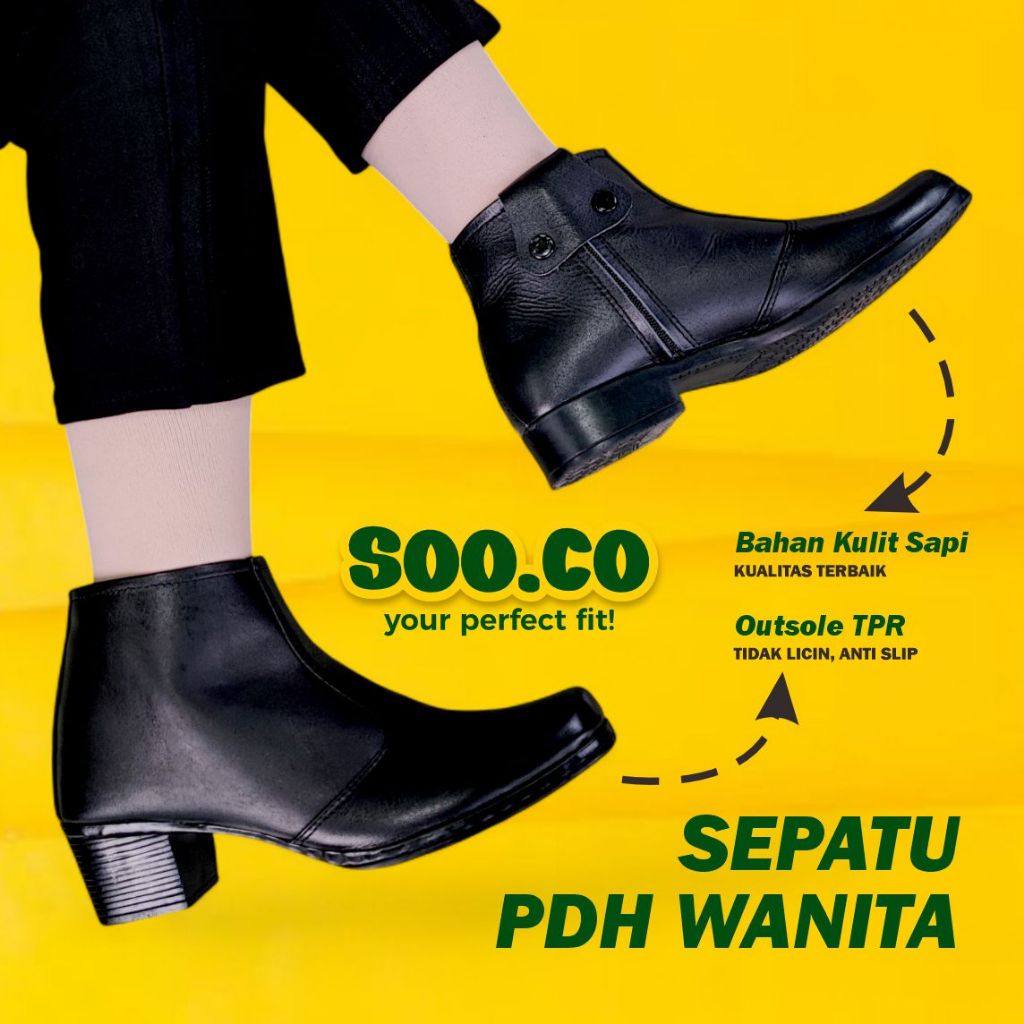 Jual SOO.CO | SEPATU PDH WANITA POLWAN SUS KULIT ASLI BOOTS SAPI SEPATU ...