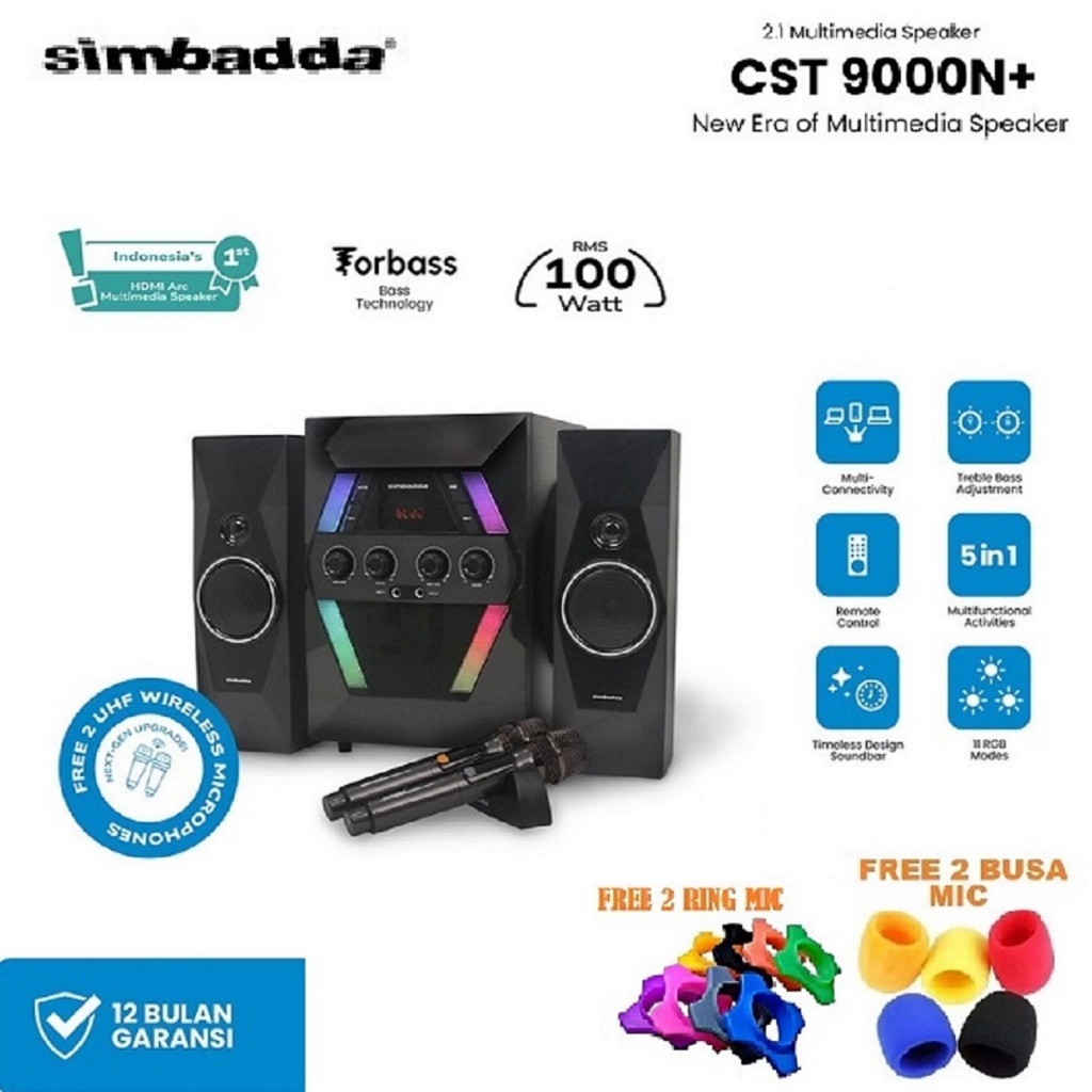 Jual Speaker Bluetooth Simbadda CST 9000N+ Subwoofer Mega Bass Karaoke ...