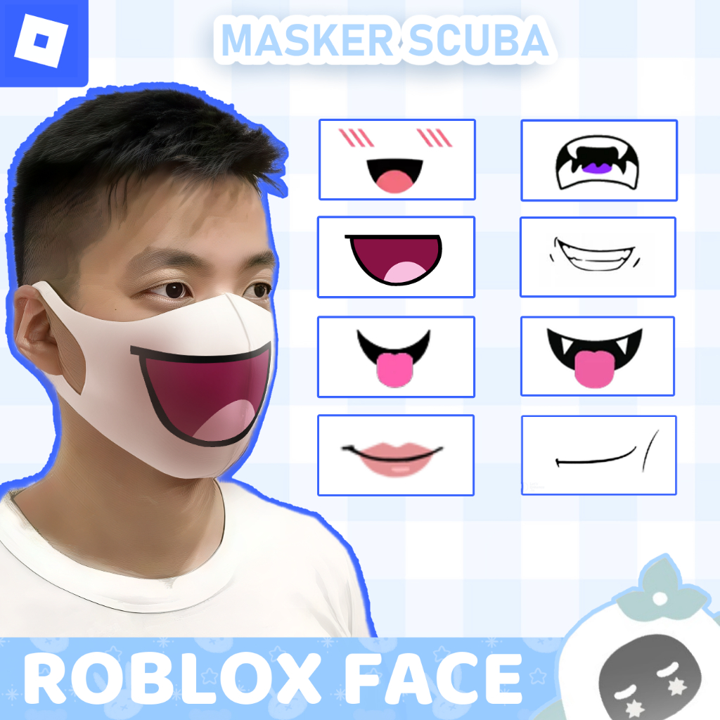 Jual Masker Scuba Kain ROBLOX FACE / MUKA ROBLOX (MAN FACE, WOMAN FACE ...