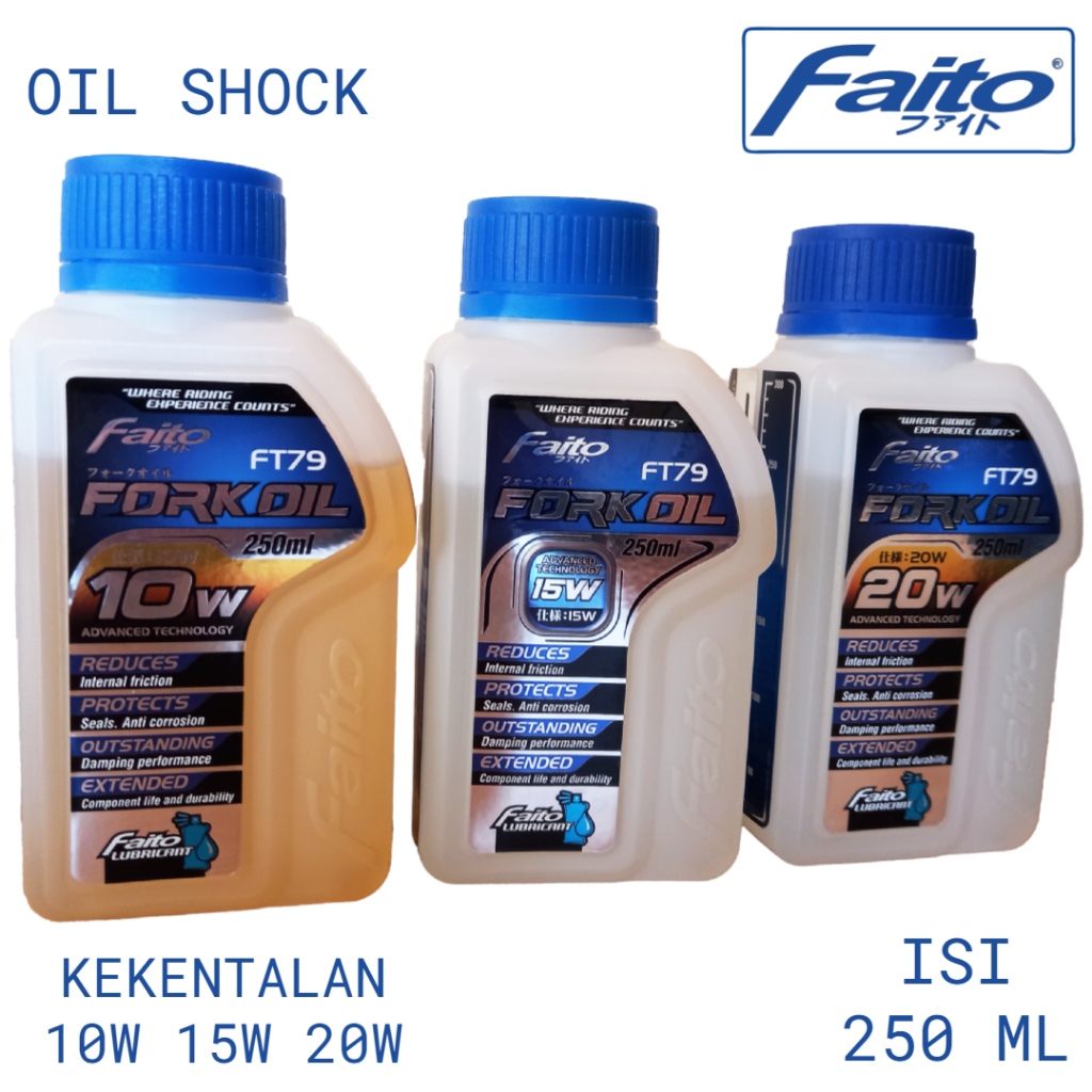 Jual OLI SHOCK FORK OIL 10W 15W 20W 250ML FAITO | Shopee Indonesia