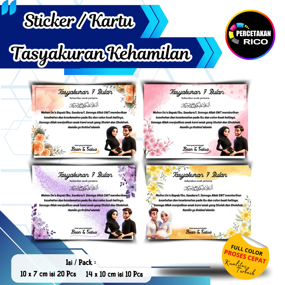 Jual ( isi 20.10Pcs) P5 Kartu/Stiker Tasyakuran Kehamilan Tasyakuran 4 ...