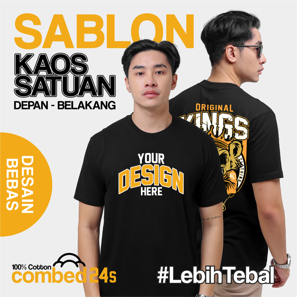 Jual [Lebih Tebal] Sablon Kaos Custom Satuan Desain Suka-suka / Kaos ...