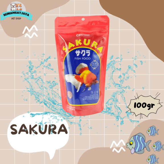 Jual Pelet / Pakan Ikan Sakura Fish Food 1 mm Mix 100 gram SAKURA MIX ...