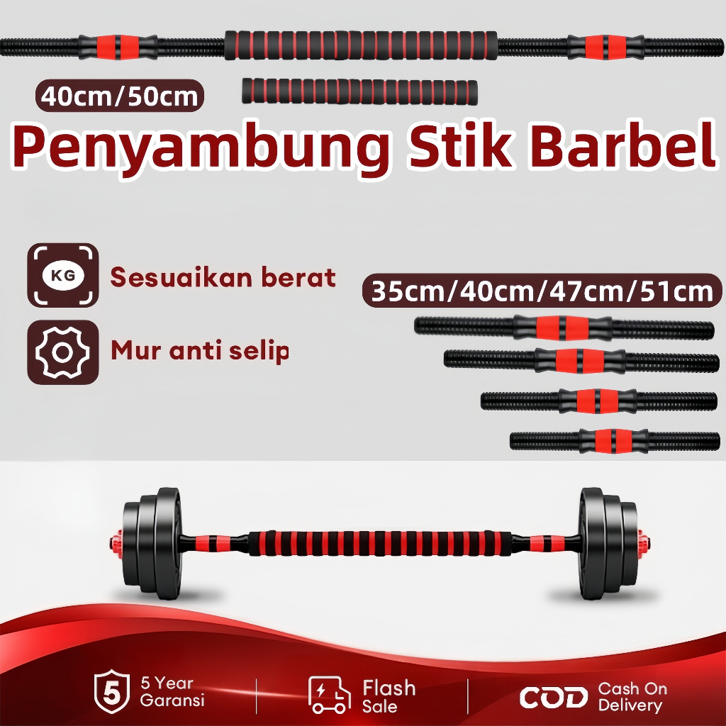 Jual Penyambung Stik Barbel 35/40/47/50cm Dumbell Barbell Stick Alat ...