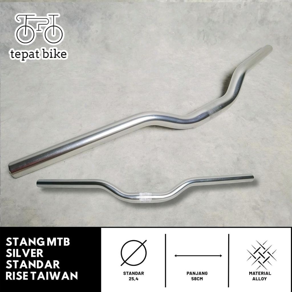 Jual Stang Sepeda MTB Silver Standar Taiwan Stang Rise | Shopee Indonesia