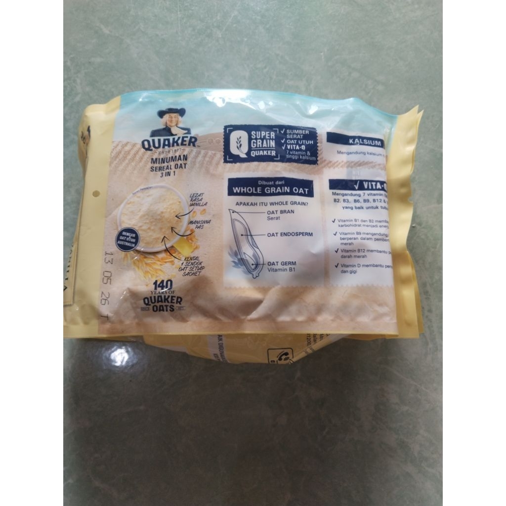 Jual quaker minuman sereal 3in1 8sch@28g | Shopee Indonesia