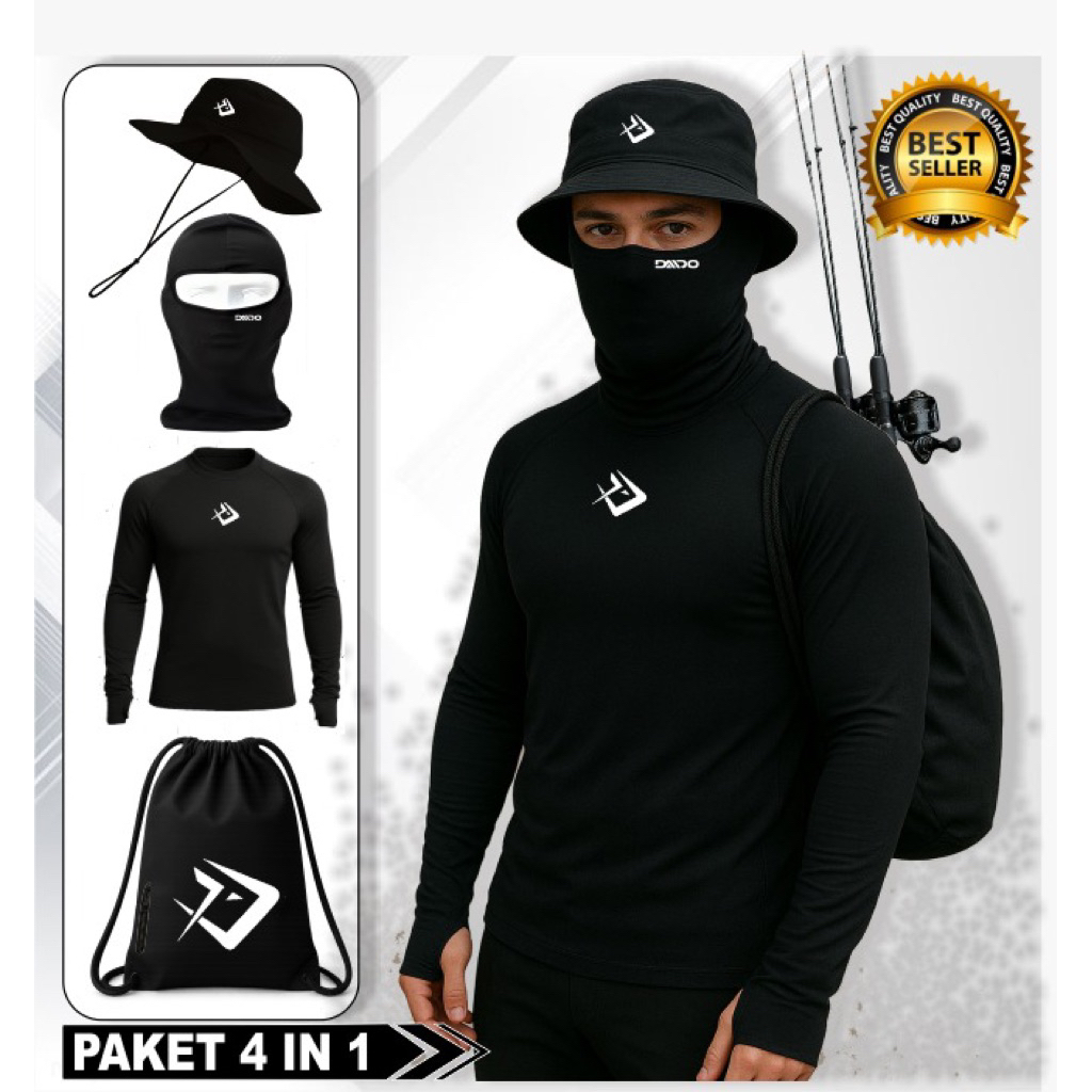 Jual Paket Hemat Set Kaos Jersey Mancing Buff Mancing Topi Mancing Tas ...