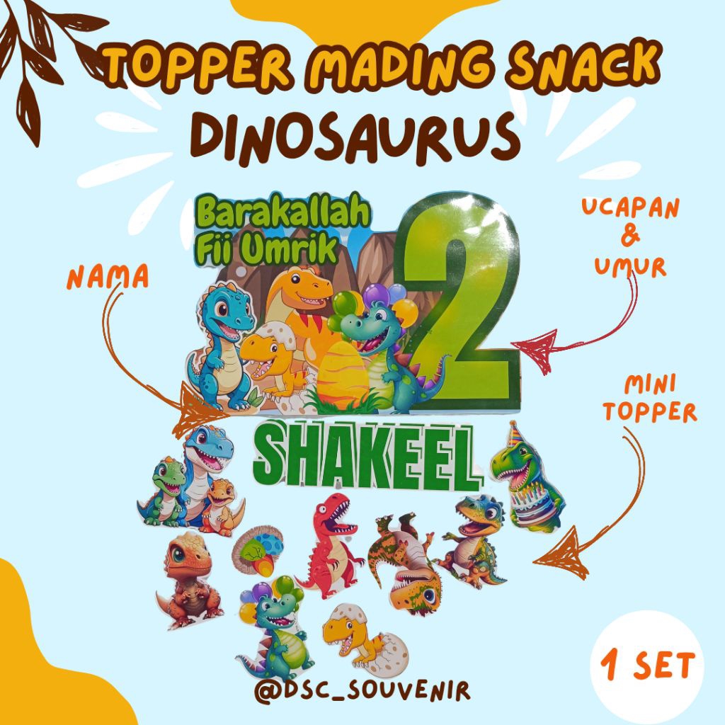 Jual Topper Mading Snack Tema Dinosaurus | Shopee Indonesia