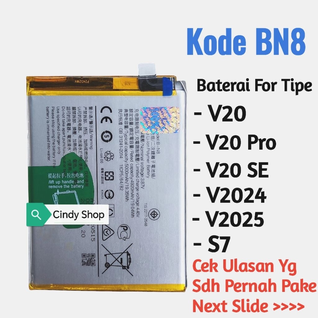 Jual Baterai Batre kompatibel For Vivo V20 / V20 Pro / V20 SE / V2024 ...
