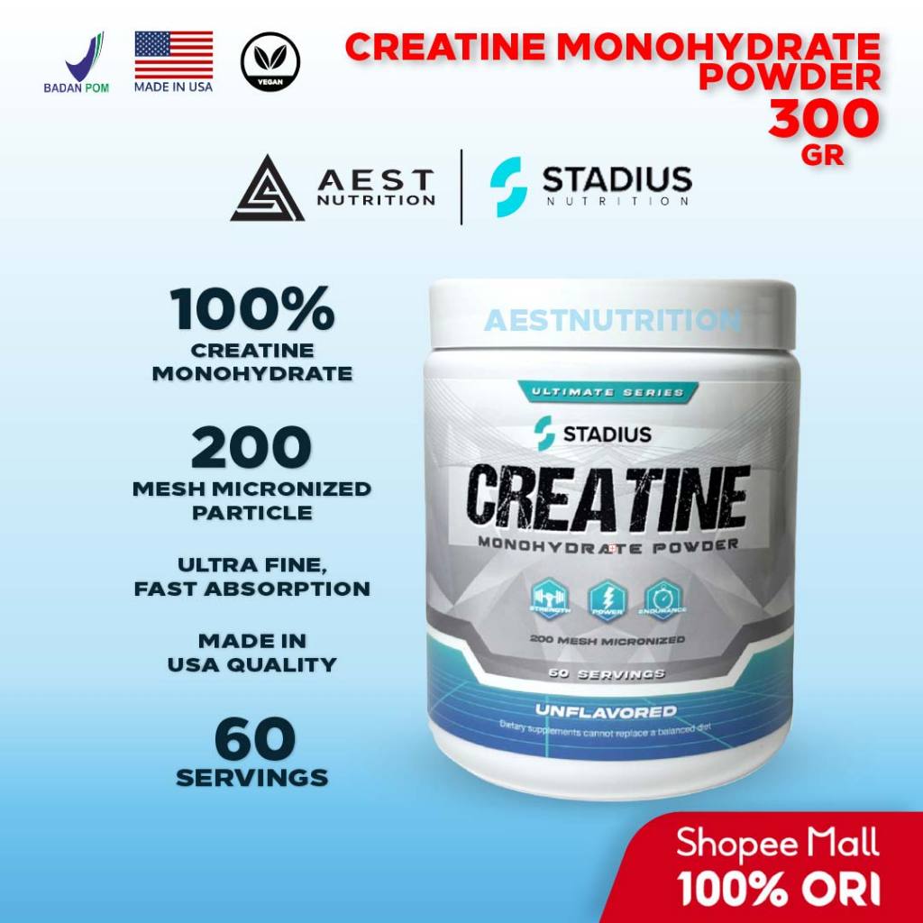 Jual Stadius Creatine Monohydrate 300 gr Micronized 200 Mesh ...