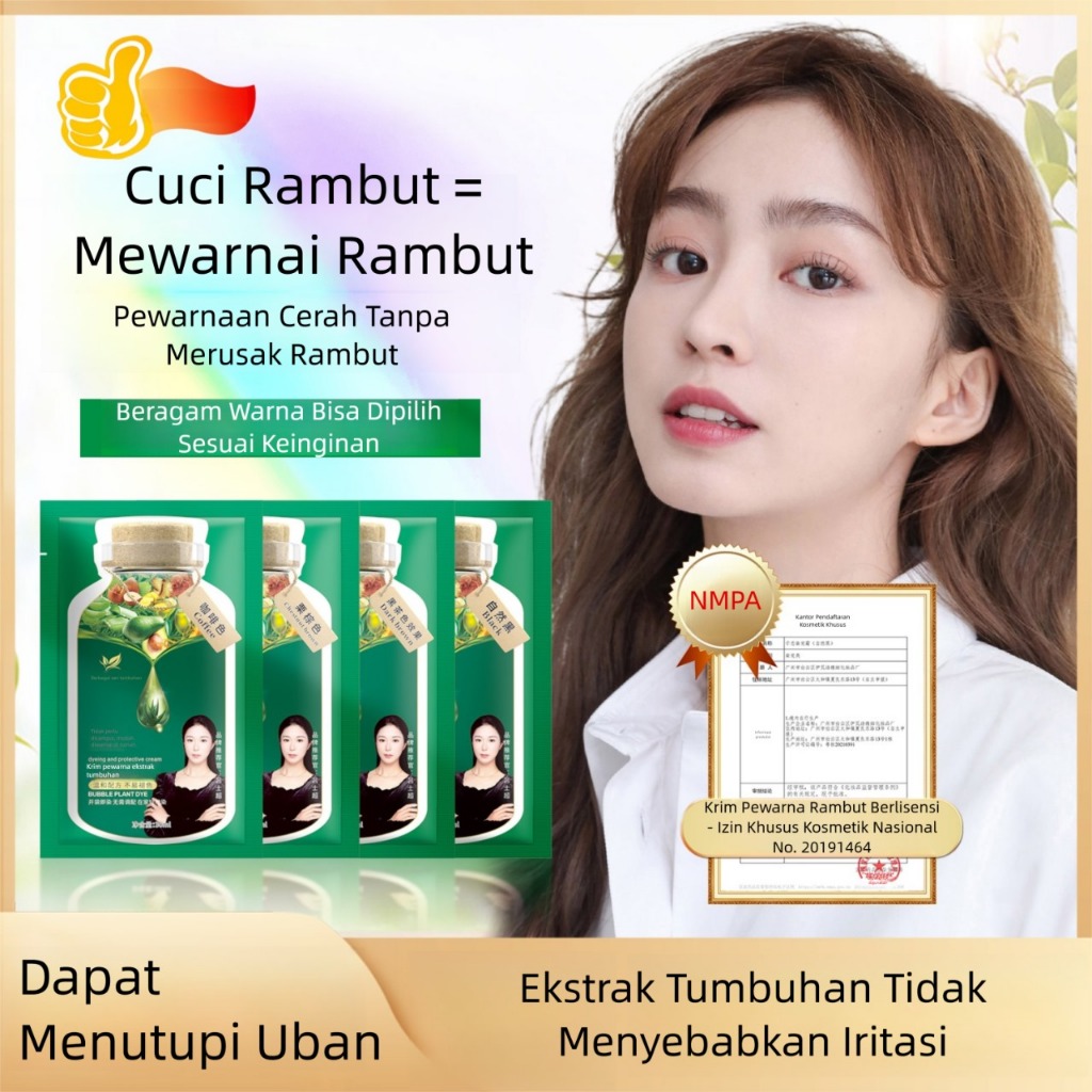 Jual Super Value Pewarna Rambut Gelembung Tanaman Kemasan Asli Krim ...