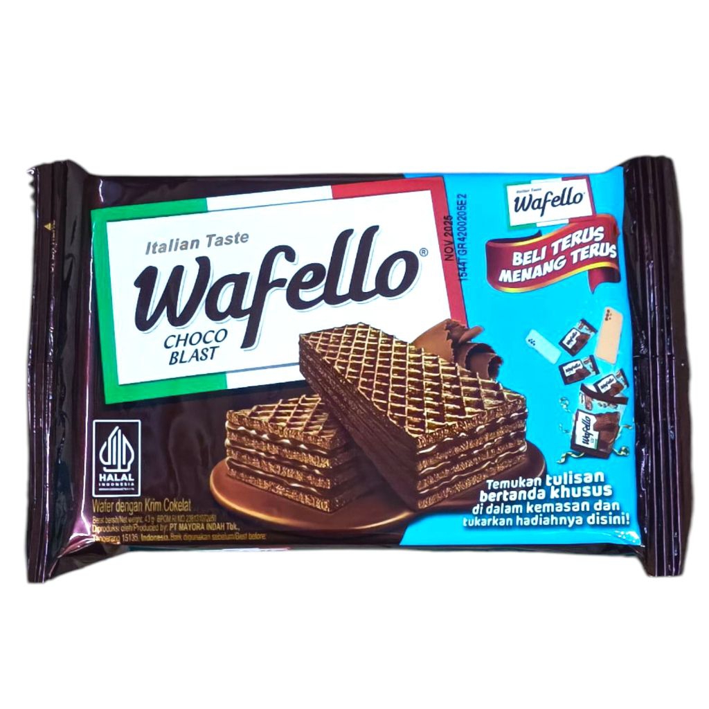 Jual Wafer Wafello Coklat 43 gr ( 1 bungkus ) | Shopee Indonesia