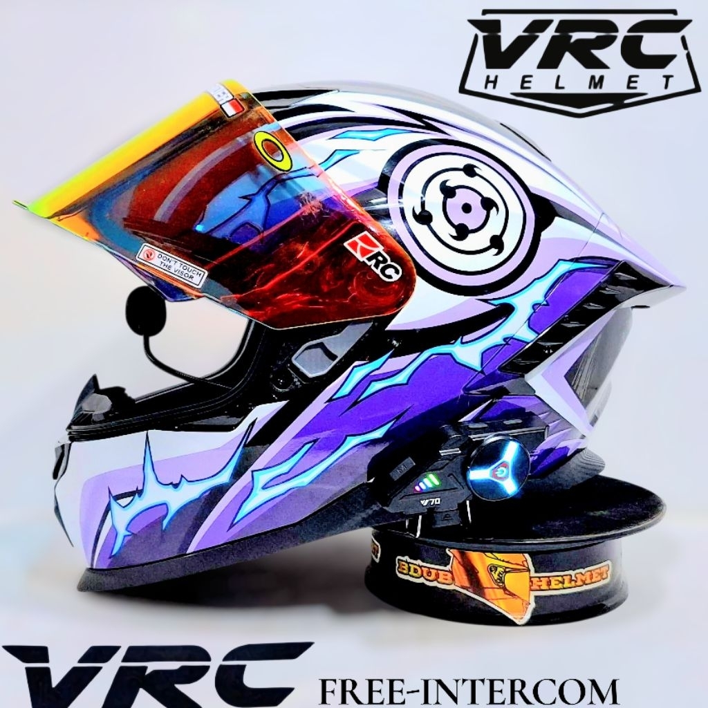 Jual Helm full face VRC motif Sasuke paket ganteng Free Intercom 100% ...
