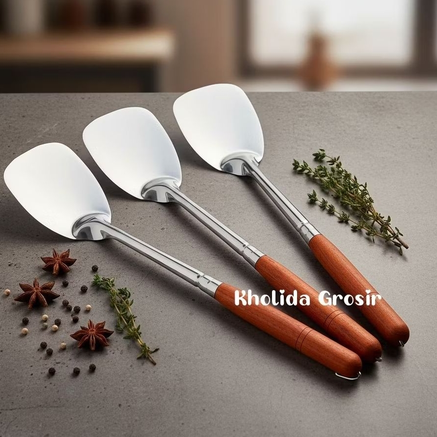 Jual SOTIL GAGANG KAYU BESAR /SOTEL BESAR GAGNG KAYU /SPATULA STAINLIS ...