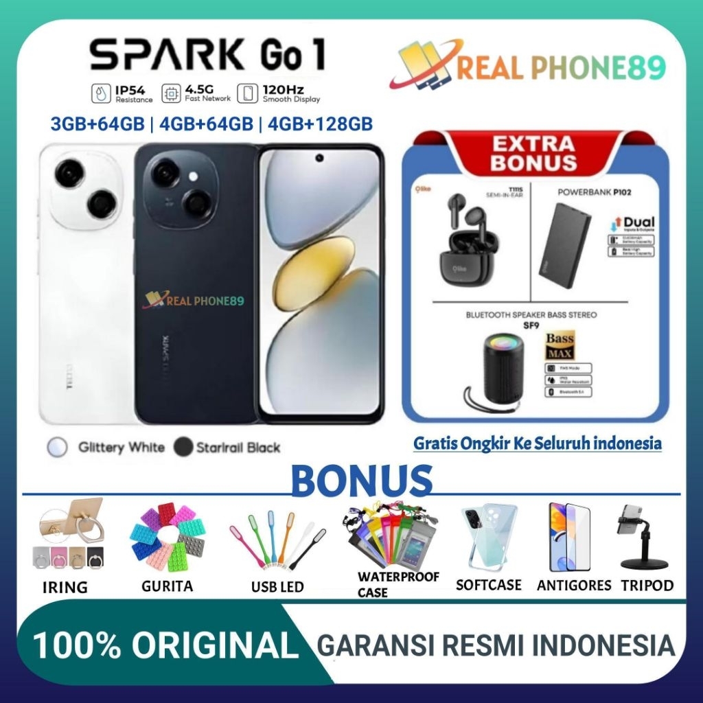 Jual Tecno Spark Go 1 4/64GB | Spark Go1 4/128GB | go1 3/64GB Garansi ...