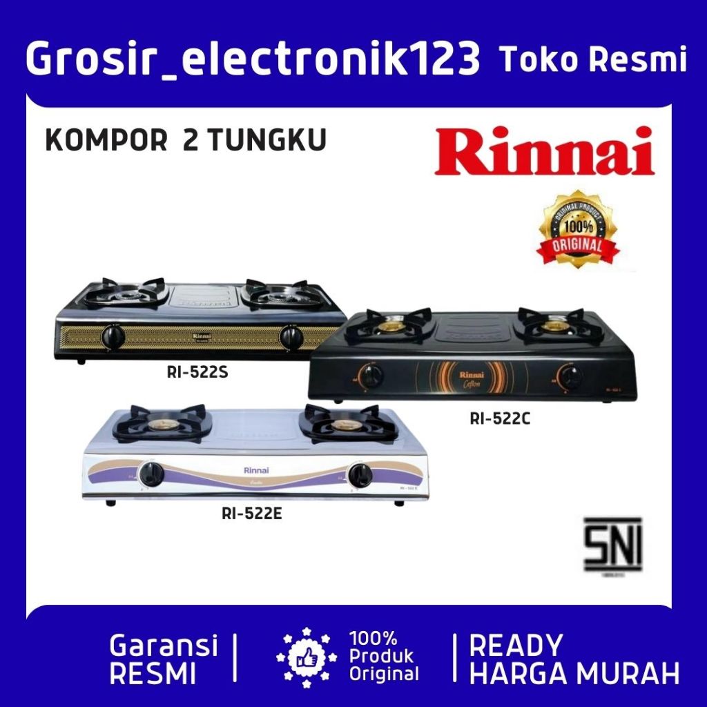 Jual KOMPOR 2 TUNGKU RINNAI RI522E / RI522S / RI522C RINNAI RI-522E/RI ...