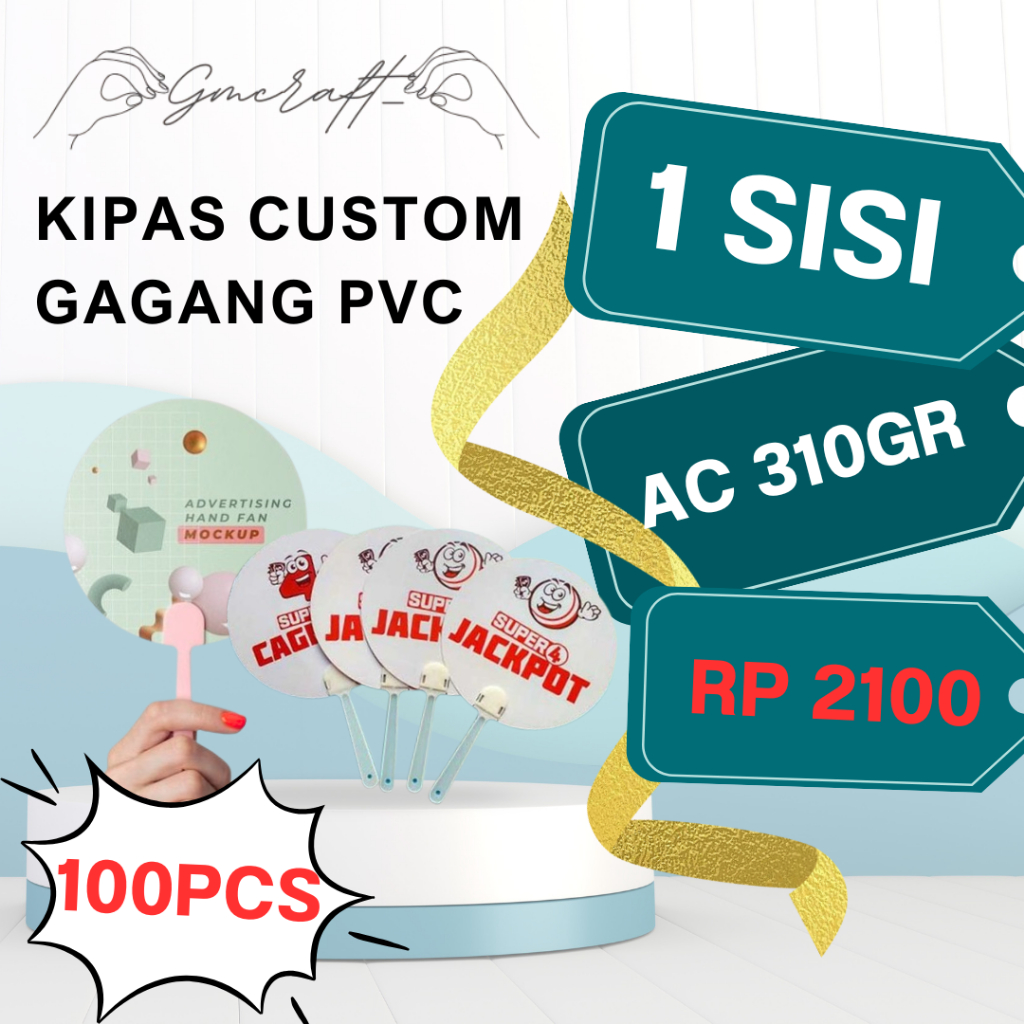 Jual Kipas custom murah tangan design custom Cetak 1 sisi 2 sisi ...