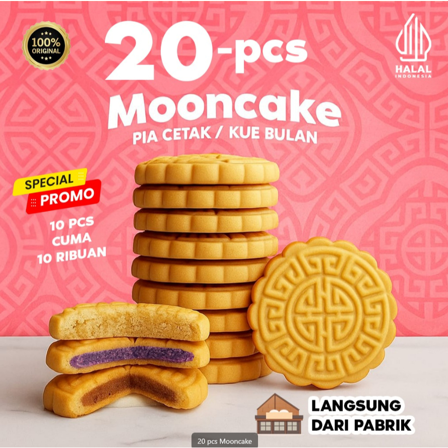 Jual 20 PCS MOONCAKE PIA BULAN PIA PULEN ATAU KUE BULAN BAKPIA BULAN ...