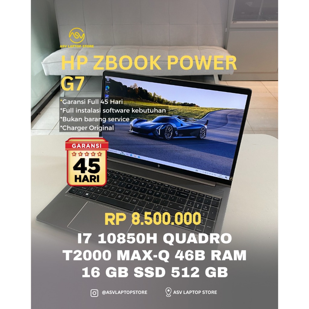 Jual HP ZBOOK POWER G7 CORE I7 10850H NVIDIA QUADRO T2000 MAX-Q RAM ...