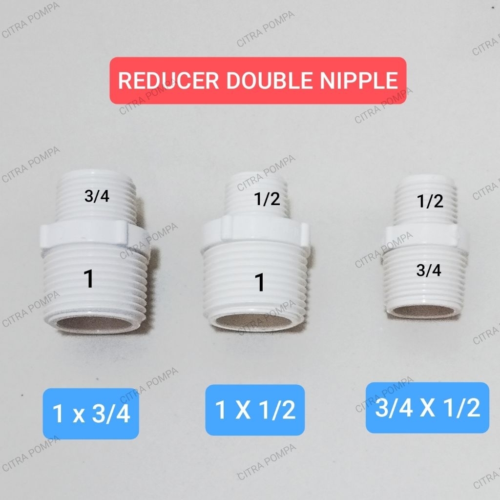 Jual REDUCER DOUBLE NIPPLE / DOUBLE DRAT LUAR sambungan pipa pvc ...