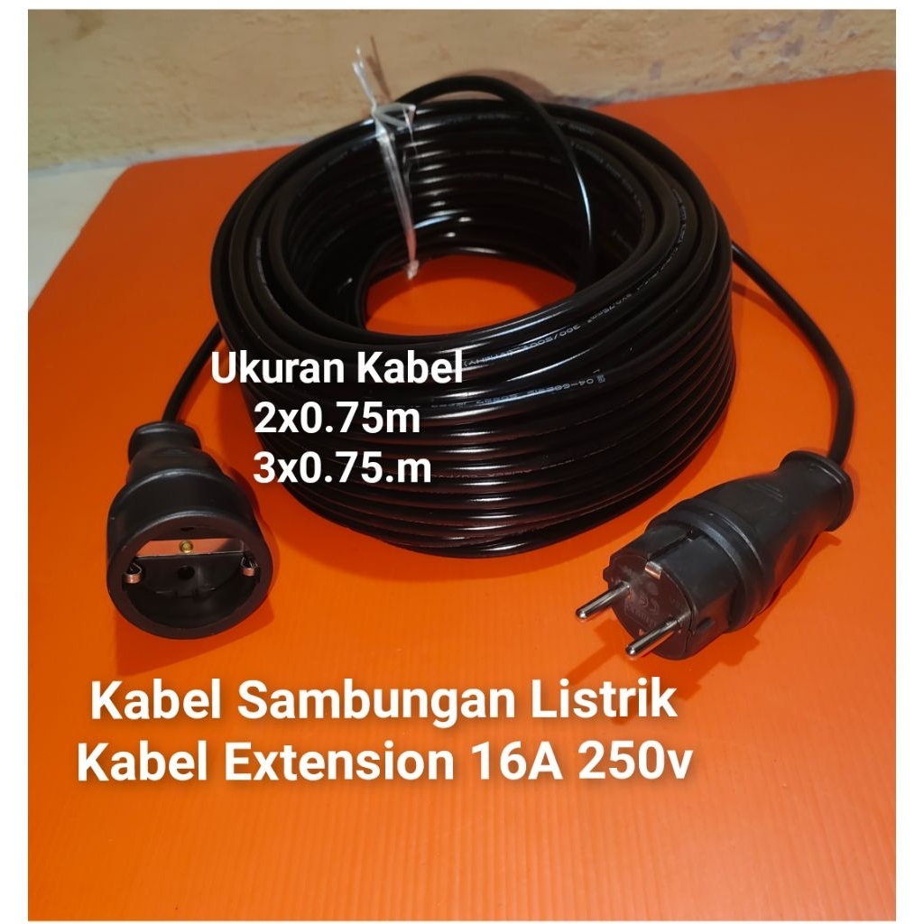 Jual Kabel Extension Sambungan Kabel Listrik 10 15 20 25 30 40 50 Meter ...