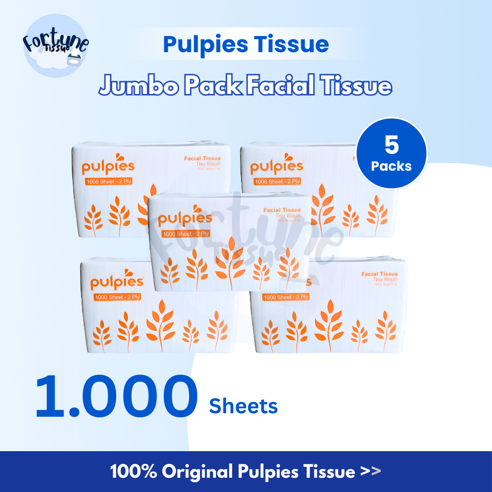 Jual PAKET HEMAT 5 Packs Tissue PULPIES Facial Tissue Jumbo Pack 1000 ...
