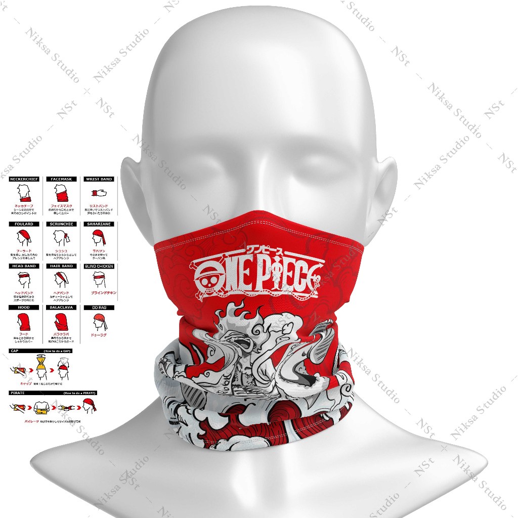 Jual Buff Custom One Piece Luffy Merah | Shopee Indonesia