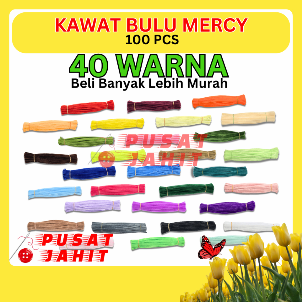 Jual Kawat Bulu Mercy / Pipe Cleaner / Bulu Mercy 30cm (100 pcs ...