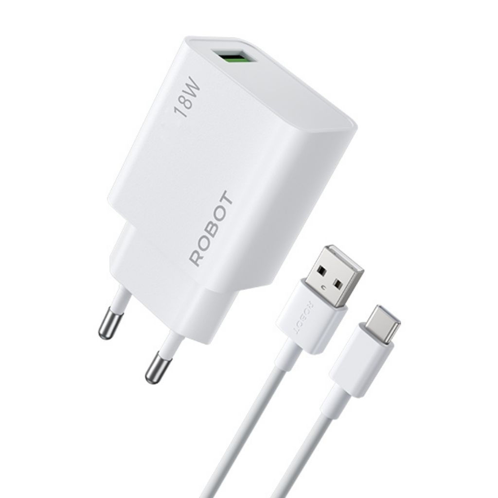 Jual Charger Robot RT-P1 18W Charger Robot Type C Fast Charging Android ...