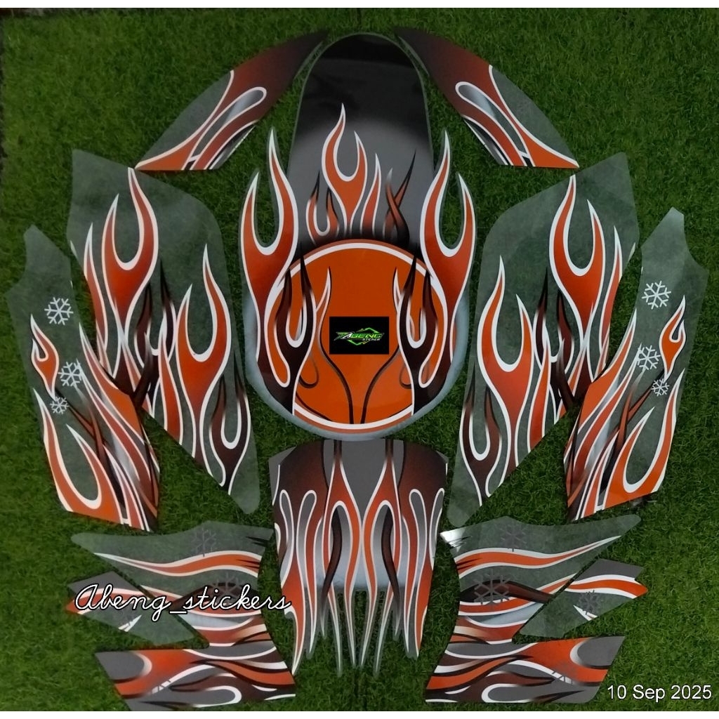 Jual STRIPING TRANSPARAN HALF DECAL NINJA SS CUSTOM API | Shopee Indonesia