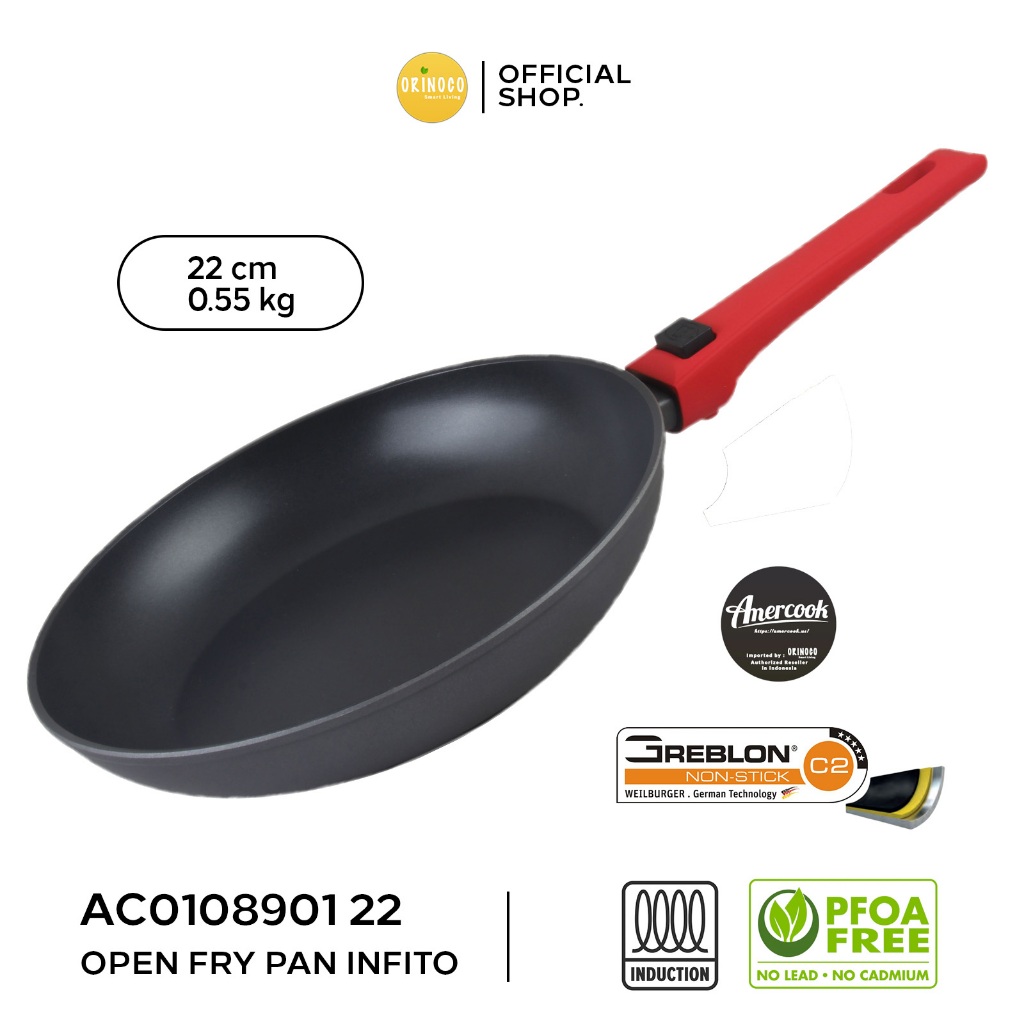 Jual Amercook Fry Pan Infito Series Greblon C2 Non-Stick with Dots ...