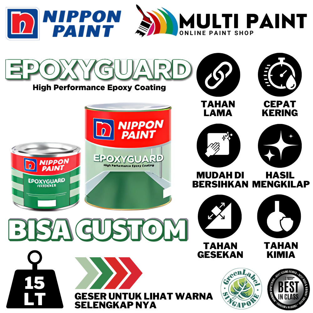 Jual NIPPON PAINT CAT LANTAI EPOXYGUARD 15 LITER CAT KERAMIK EPOXY ...