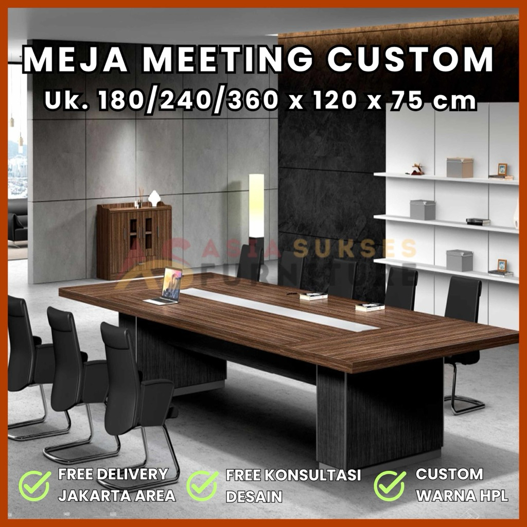 Jual Meja Meeting Meja Rapat Meja Kantor Custom Kaki Besi / Standard ...