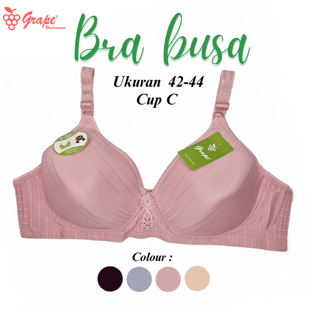 Jual Bra Busa Tanpa Kawat - Cup C Ukuran 42-48 | Full Cup Motif Garis ...