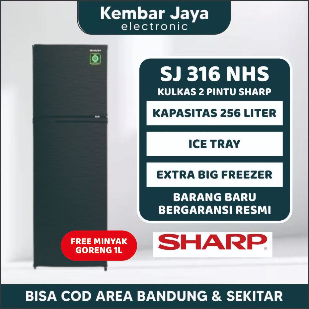 Jual Kulkas 2 Pintu SHARP SJ 316 MN HS Ice Twist 256 Liter Tanpa Bunga ...