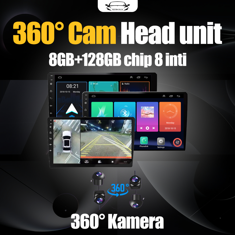 Jual 360° Cam hund unit 7/9/10 inch head unit android 9 inch 8+128GB 8 ...