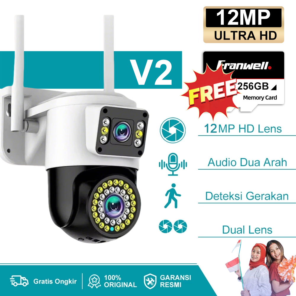 Jual 【GRATIS ONGKIR+GARANSI】Franwell V380 Dual Kamera CCTV Outdoor 4G ...