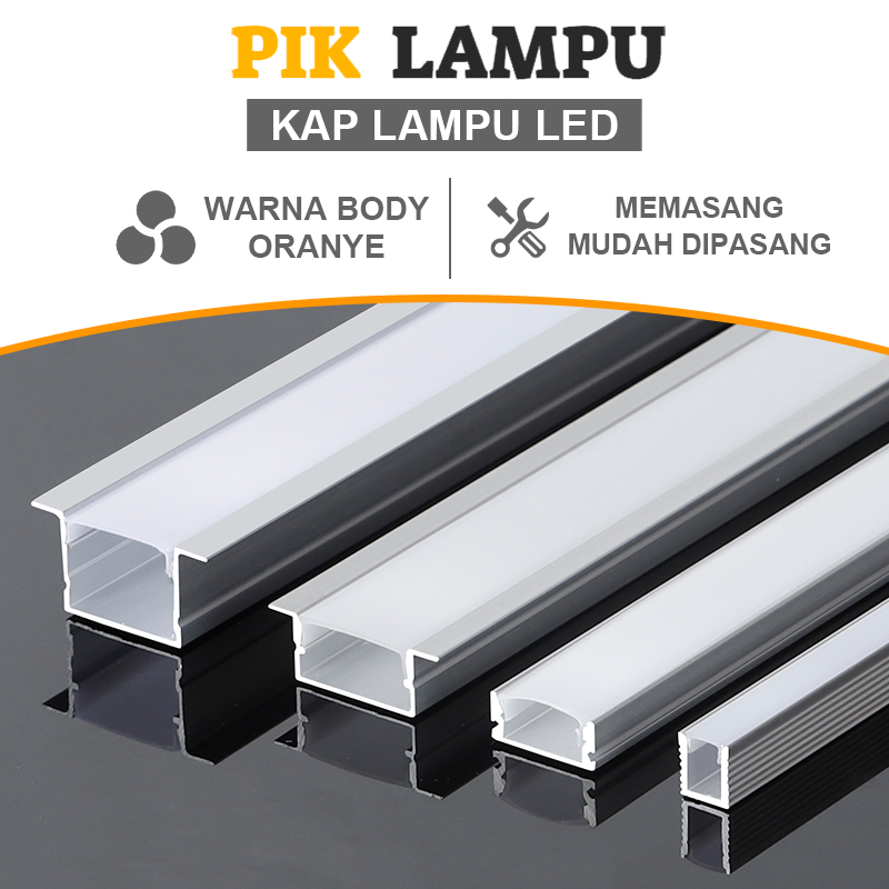 Jual Lampu Cover Aluminium LED Strip 100cm 300cm - Pelindung Lampu ...