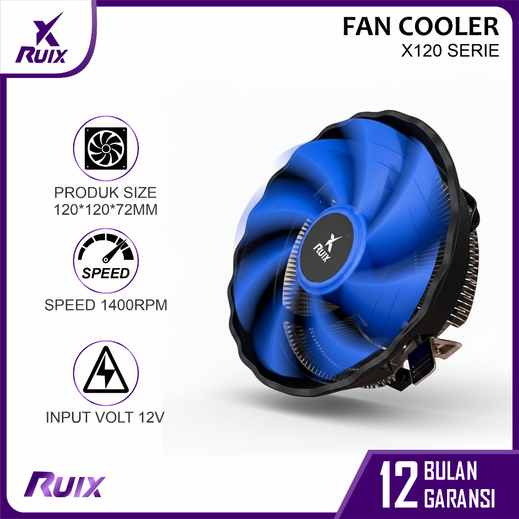 Jual Fan Casing X120 Fan Kipas Casing PC RUIX Socket Molex Air Cooler ...
