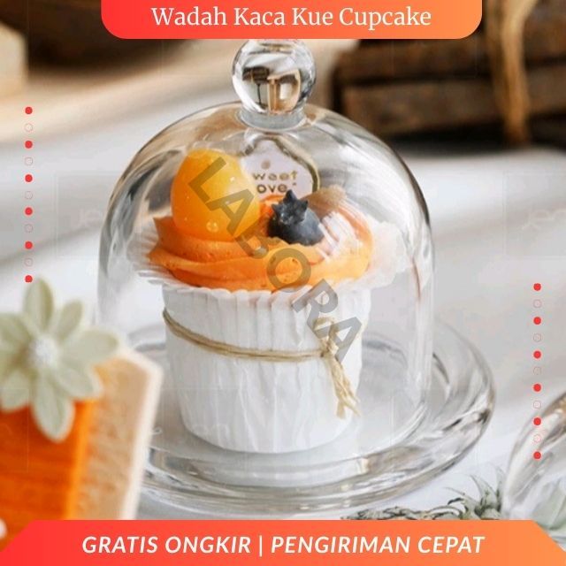 Jual LS - Tempat Kue Dessert Dengan Tutup Kaca / Penutup Makanan Kaca ...