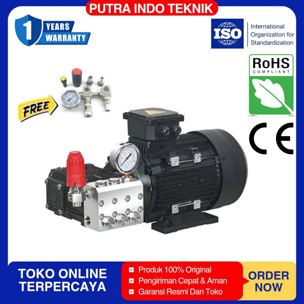 Jual POMPA PLUNGER SWRO 72LPM 100BAR HIGH PRESSURE SEA WATER POMPA ...