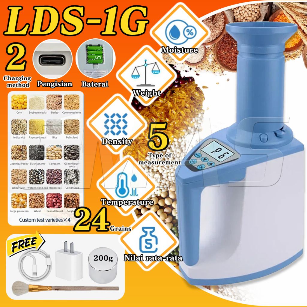 Jual LDS-1G Alat Cek Kadar Air Padi Grain Moisture Meter Tester Kadar ...