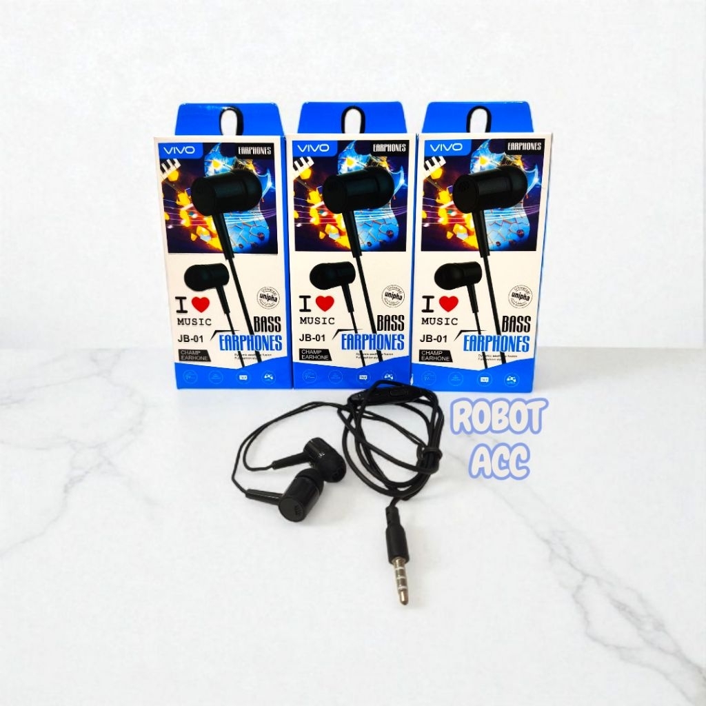 Jual Headset Vivo JB-29 Mic Handsfree HF Handset Vivo Stereo JB-29 ...