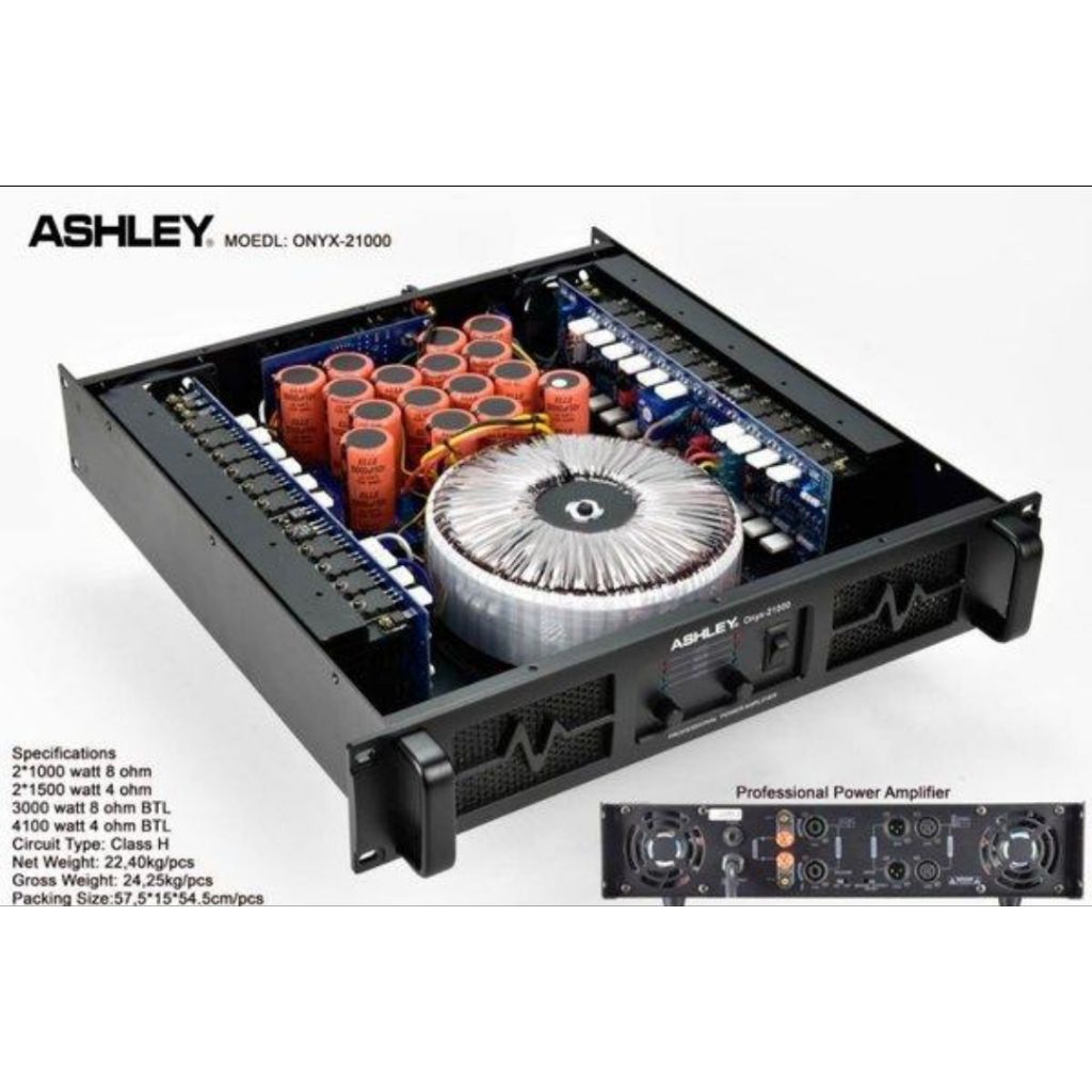 Jual ASHLEY Power Amplifier Onyx-21000 Original 2×1000W 8 Ohm Original ...