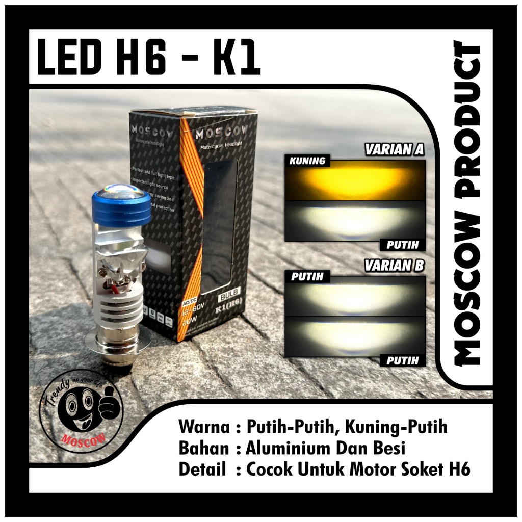 Jual LAMPU LED MOTOR H6 P15D LASER 2 WARNA PUTIH KUNING LED BHOLAM H6 ...