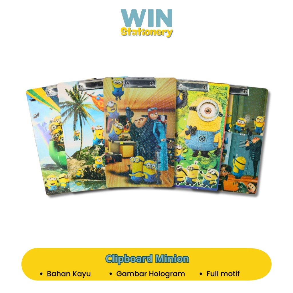 Jual CLIPBOARD Motif Minion, Kayu Papan Ujian/Papan Jalan Folio ...