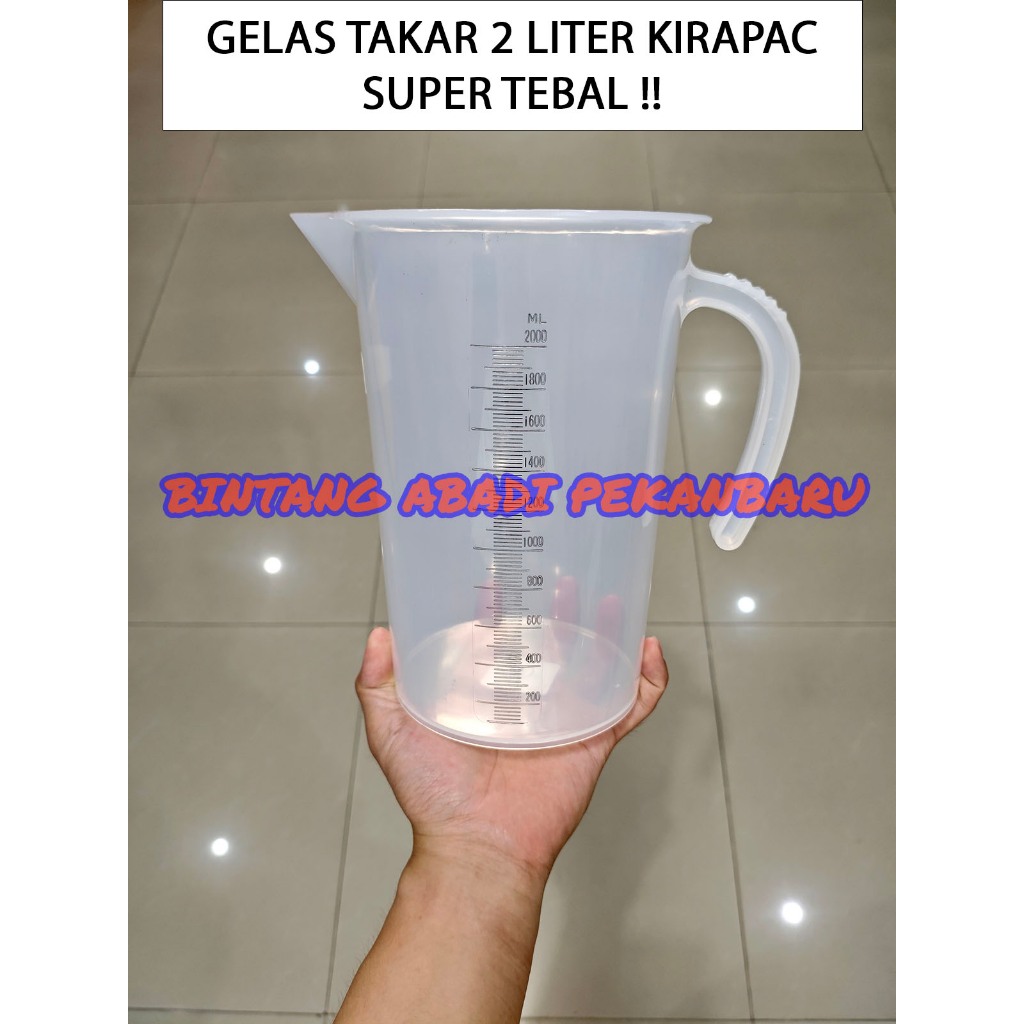 Jual Gelas Takar 2000 ML SUPER TEBAL / 2 Liter Gelas Ukur Kirapac 2078 ...