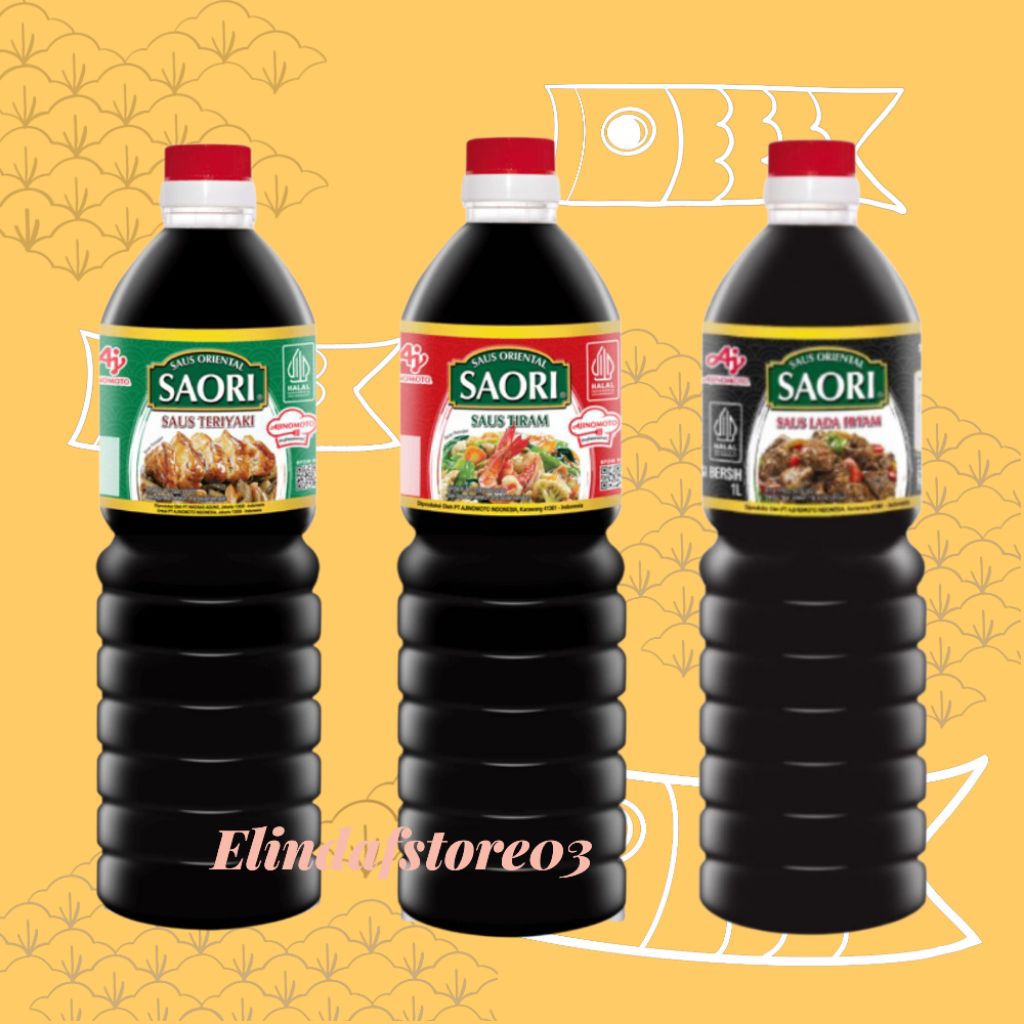 Jual SAORI Saus Tiram / Teriyaki/ Lada Hitam Saos Kemasan Botol 1 Liter ...