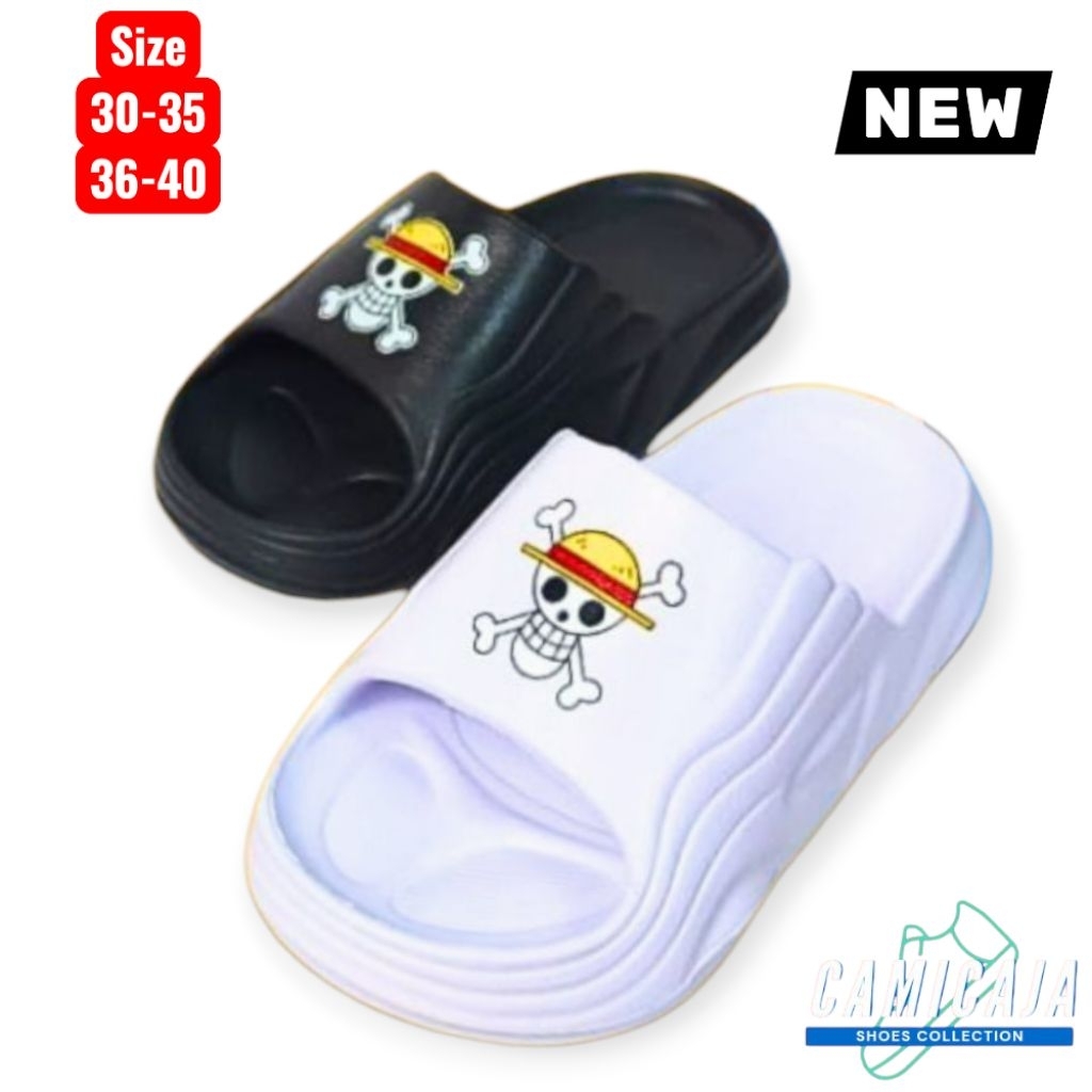 Jual sandal slop anak dan remaja sendal karet eva karakter one piece ...