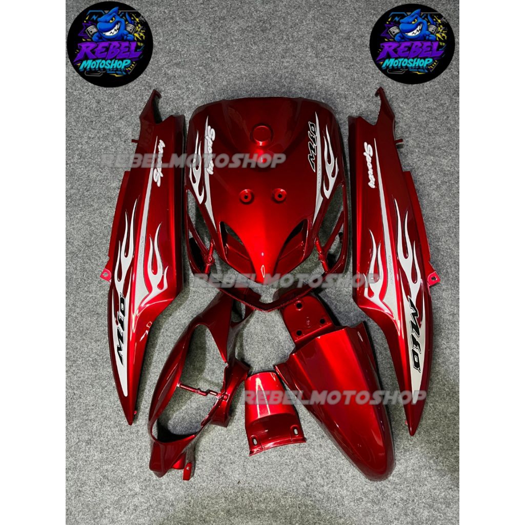 Jual cover ful body halus Yamaha mio smile warna merah marron candy ...
